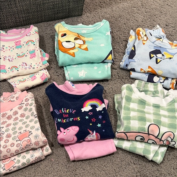 Pajamas | 6 Pairs Kids Pajamas Set Peppe Pig And Bluey | Poshmark